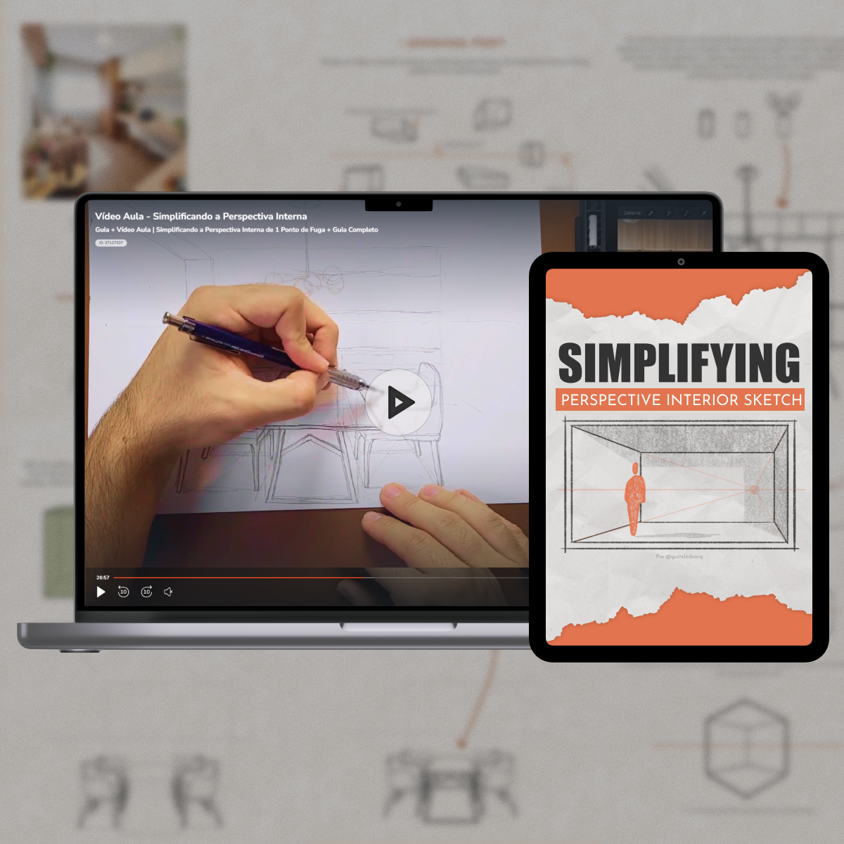 Course Simplifying Perspective Interior Sketch
