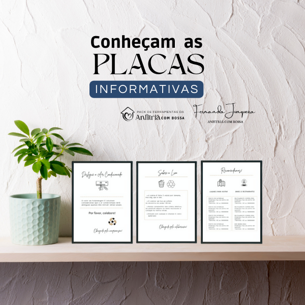 Placas Informativas para Airbnb - Fernanda Junqueira | Hotmart