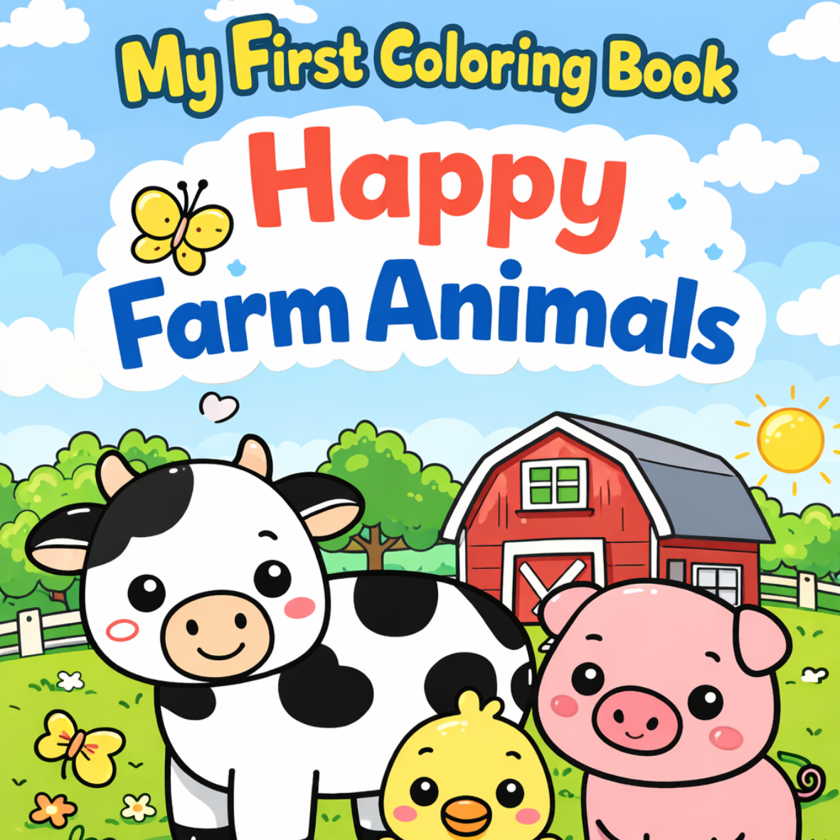 Toddler Farm Animals Coloring Book - Bilingual English-Spanish (Pri...