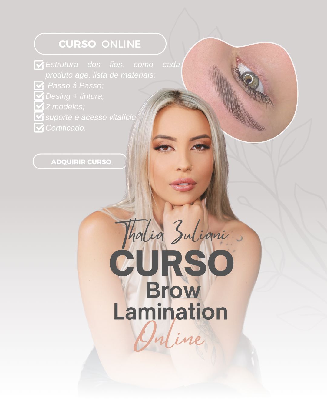 Curso Brow Lamination - Thalia dos santos zuliani | Hotmart