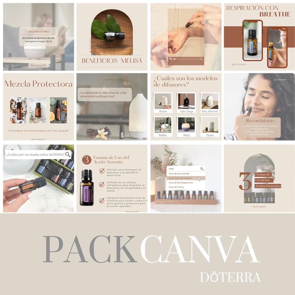 Pack Canva doTERRA Silver Minimalista - Vivir de Lanzamiento | Hotmart