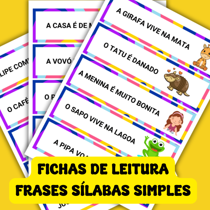 65 Fichas de Leitura Frases Sílabas Simples para Imprimir