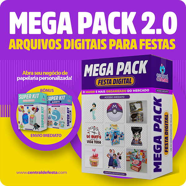 Mega Pack Festa Digital 2.0 - Papelaria para festas - Habilidade We...