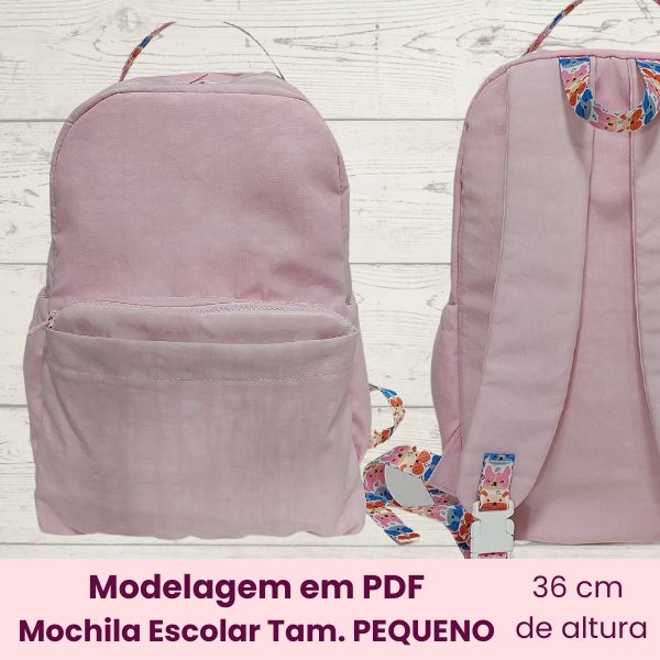 Molde para Mochila Escolar em Nylon Amassado (PDF) Tamanho PEQUENO ...