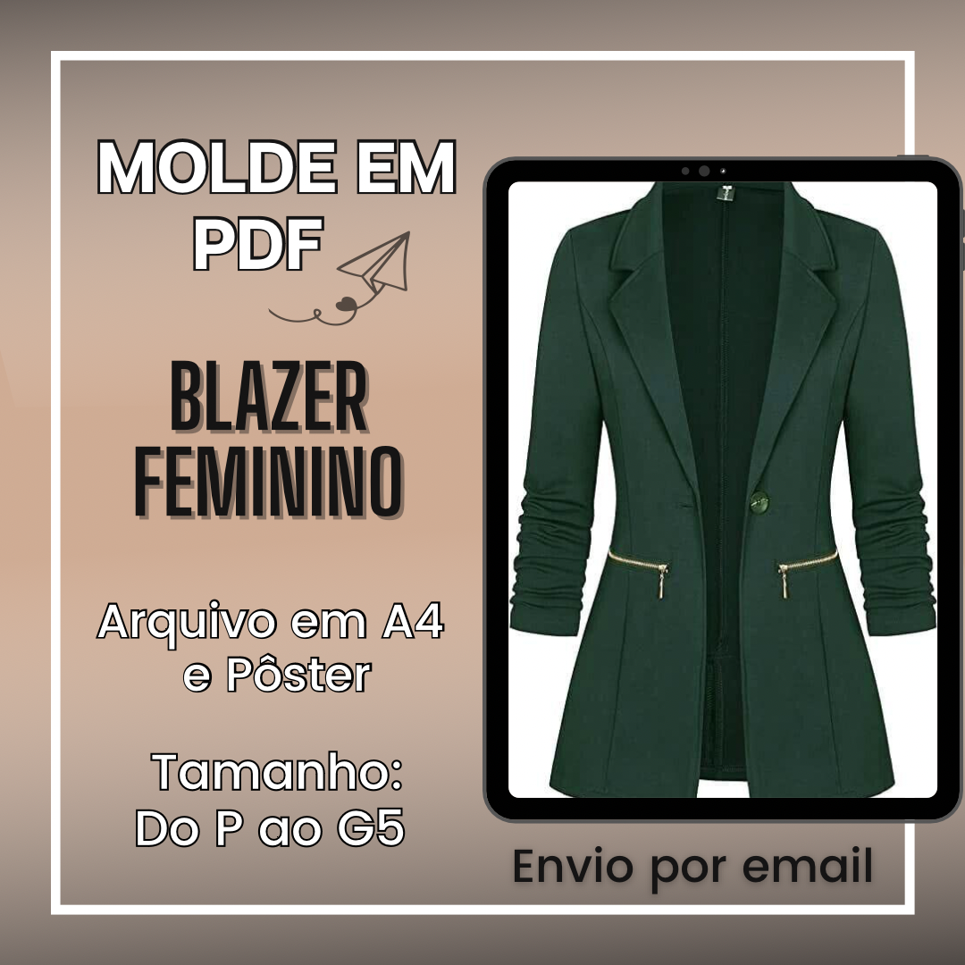 Molde em Pdf - Blazer Feminino - asmoldes em PDF | Hotmart