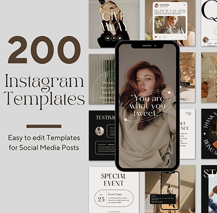 +200 Editable Instagram Templates - Tuiane Santos de Souza Gomes