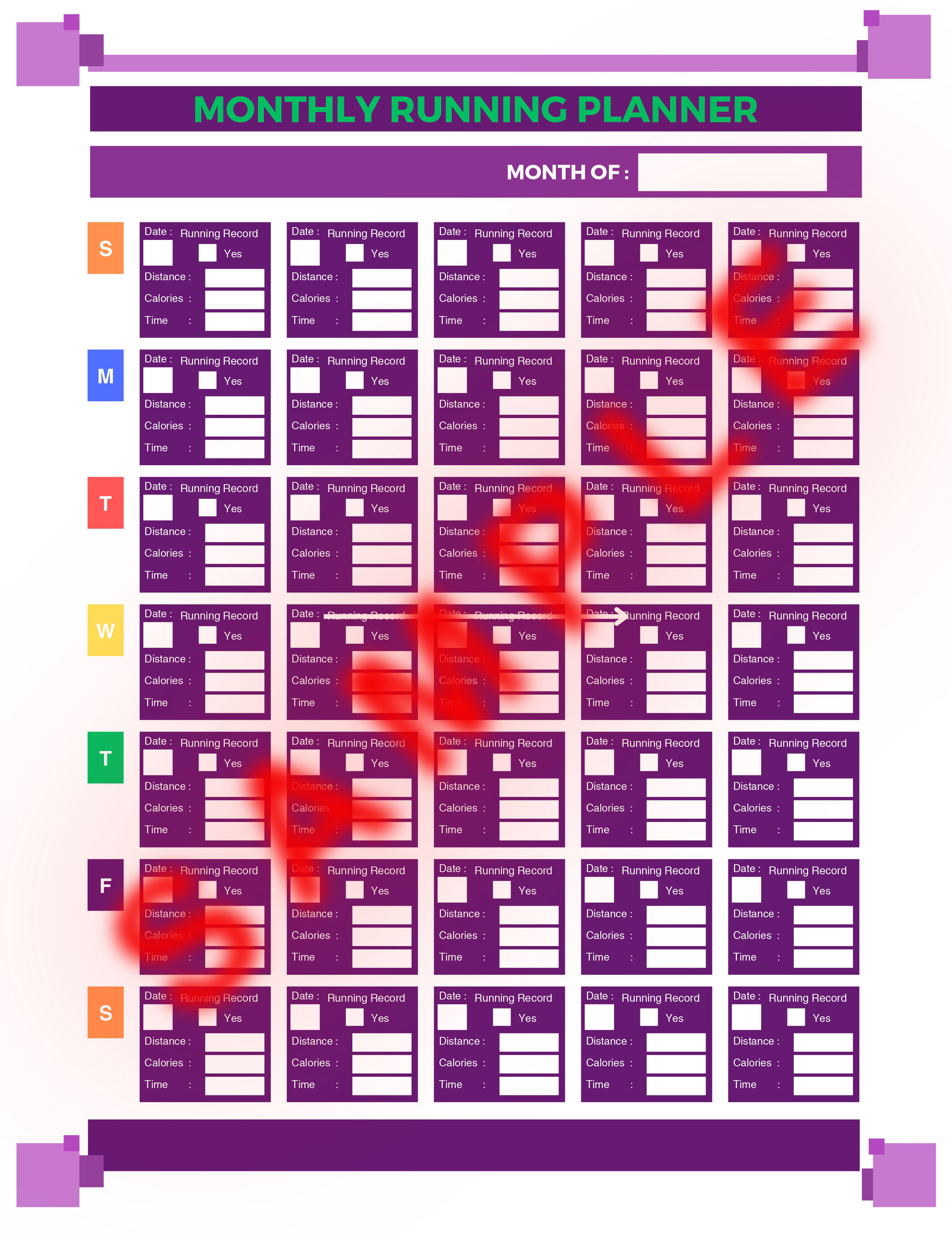 Monthly Running Planner - Stride