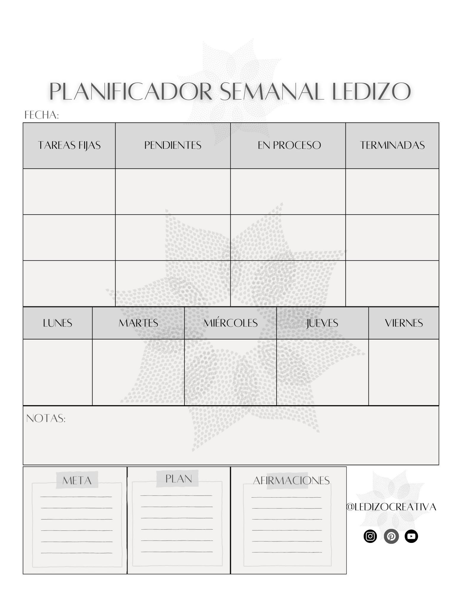 PROGRAMADOR Y ORGANIZADOR SEMANAL - Leidy PG | Hotmart