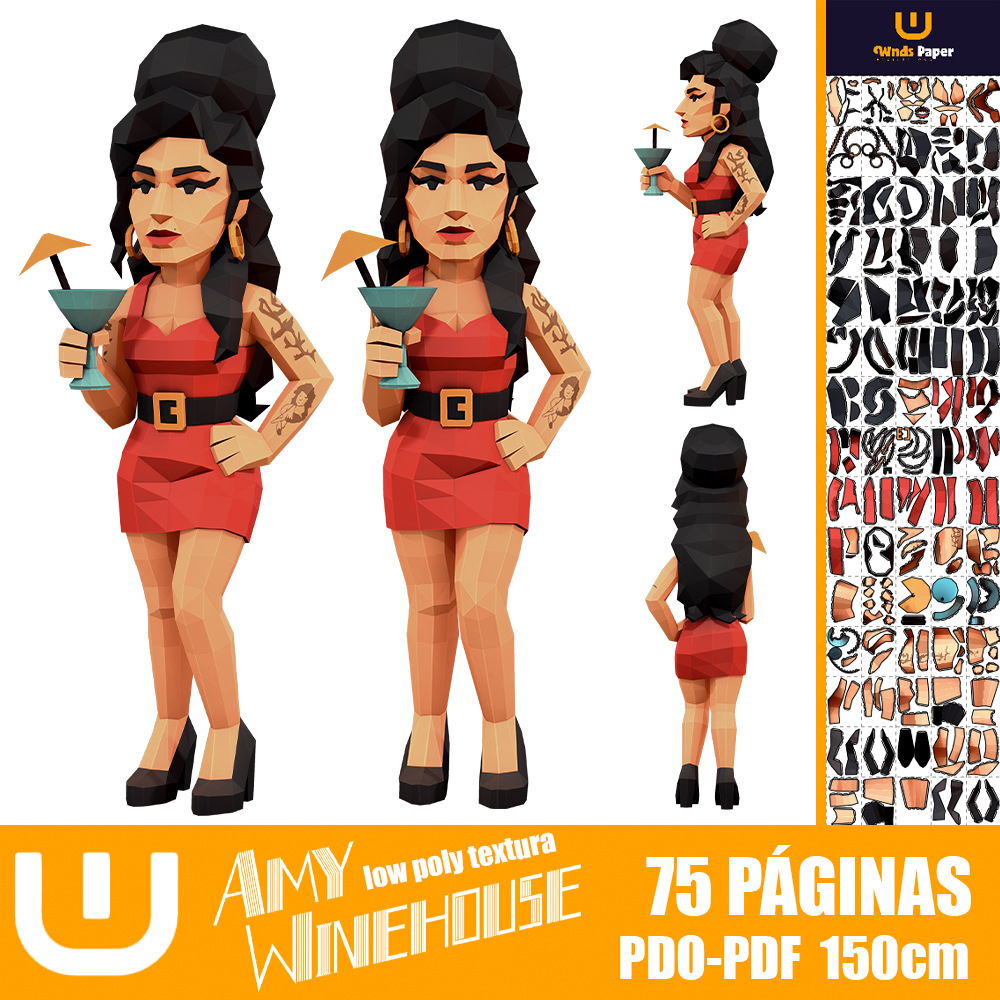 PAPERCRAFT - AMY WINEHOUSE - weslei nunes da silva | Hotmart