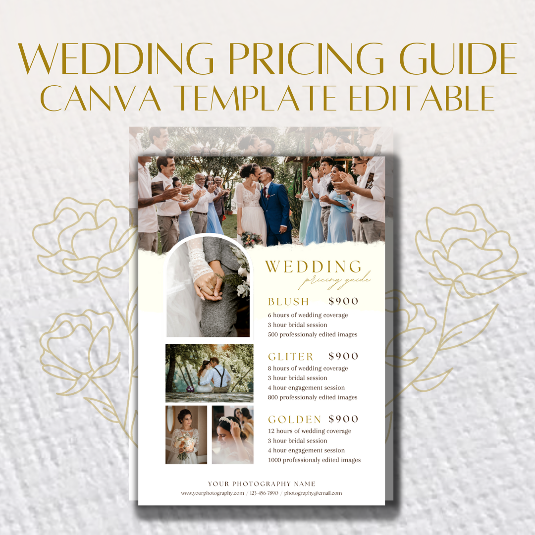 Wedding Photography Pricing Template | Wedding Pricing Guide List