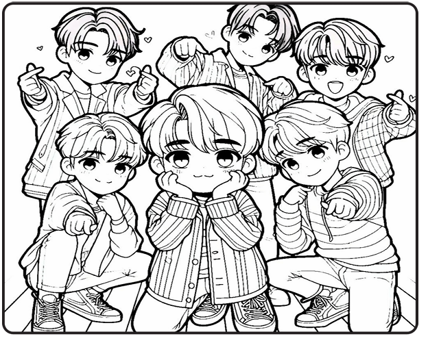 Bts Libro Para Colorear Para Fans Del K Pop Christian Ramos Ro