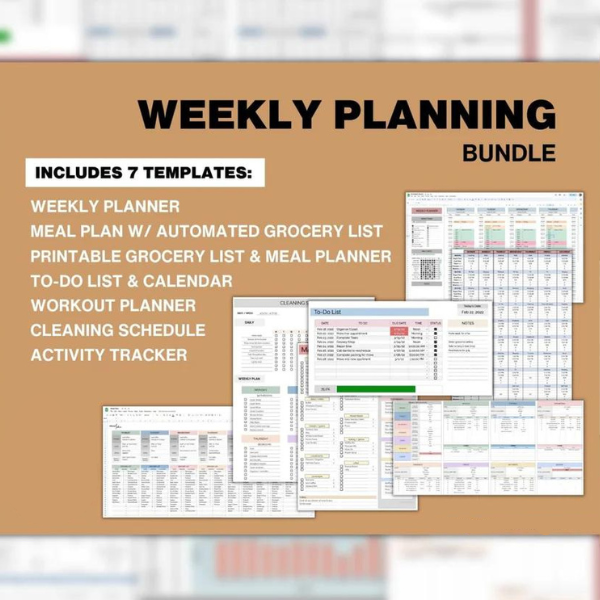Weekly Planning Template Bundle | Google Sheets
