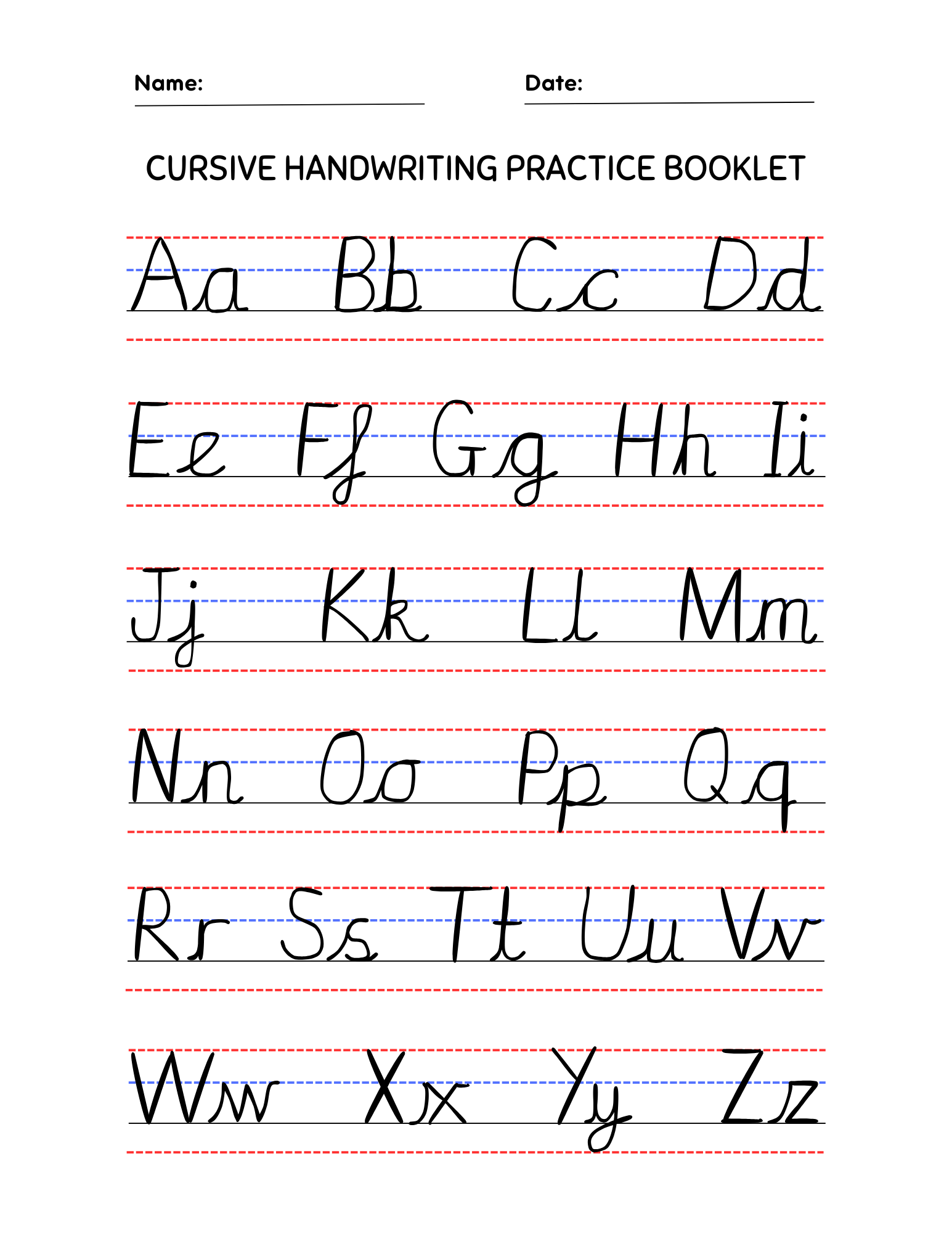 CURSIVE HANDWRITING PRACTICE BOOKLET - Ana Marisol Espinoza Vega