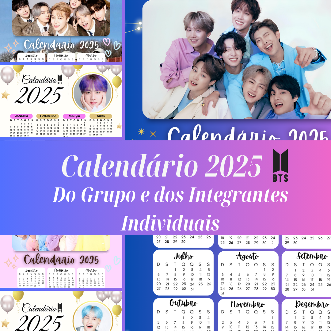 Calendário BTS 2025 - Michelle da Silva Silva | Hotmart
