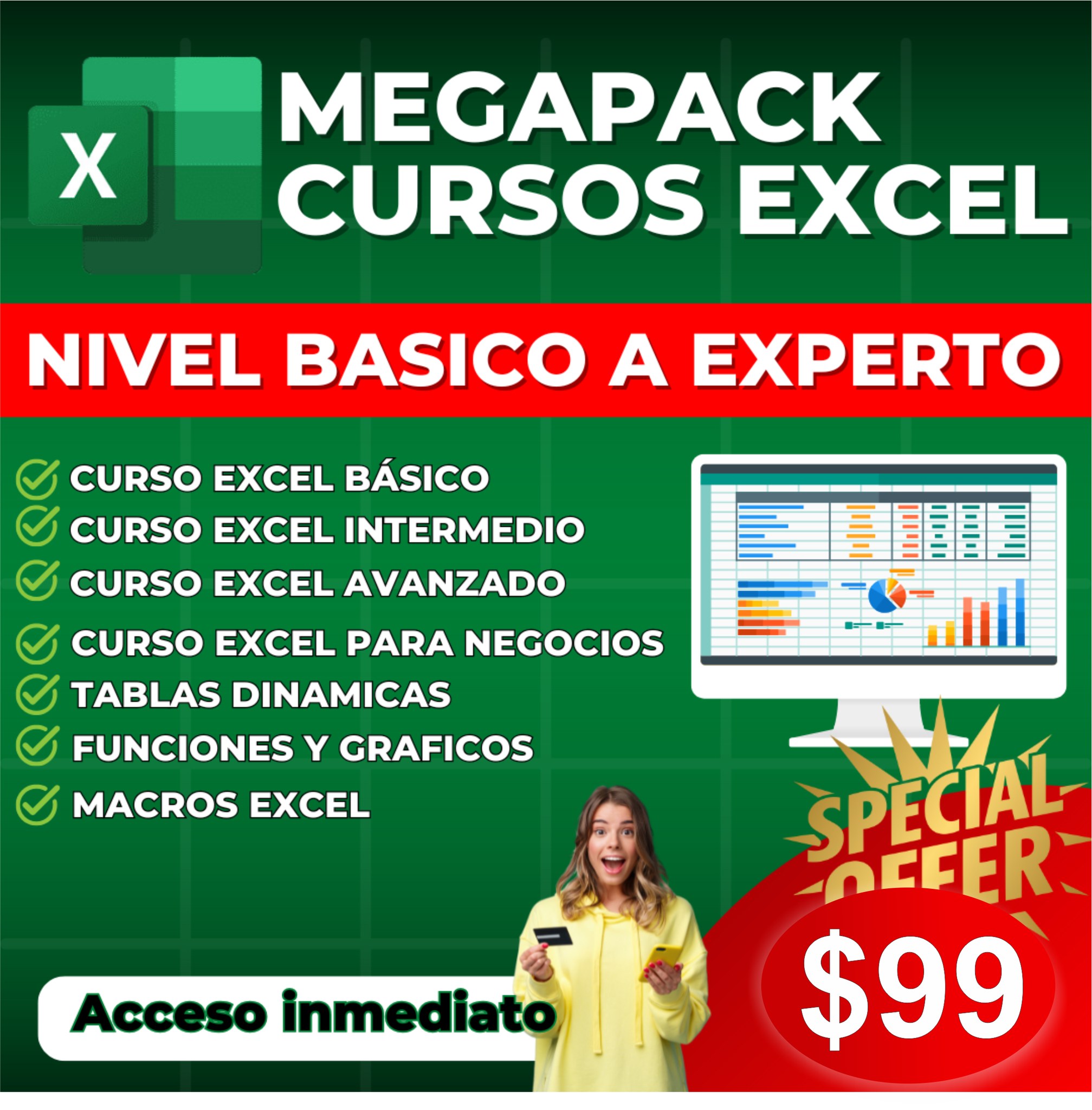 📊 MEGA PACK EXCEL DE 0 A EXPERTO 🚀 - MT Digital | Hotmart