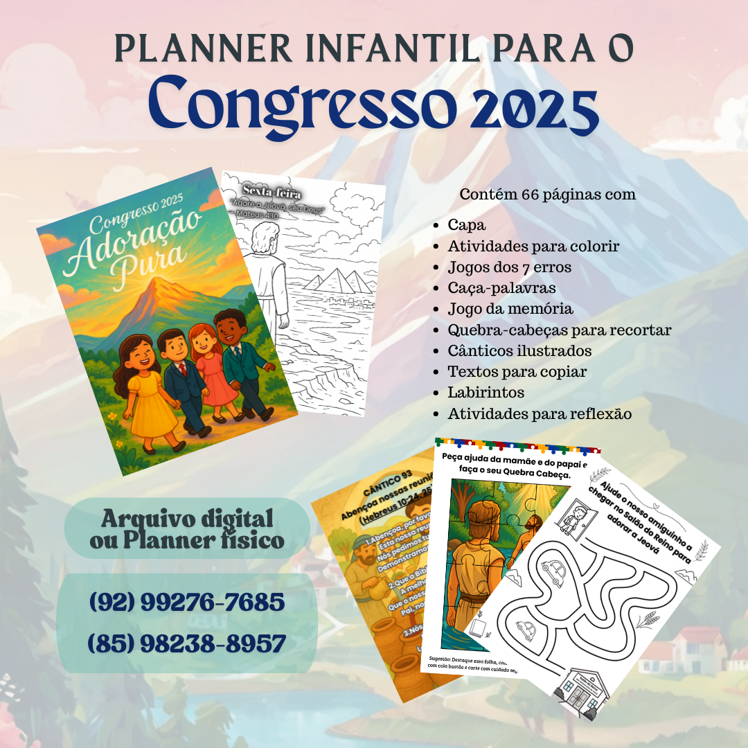 Planner Infantil - Congresso 2025 | Adoração Pura - Frank Landy | H...