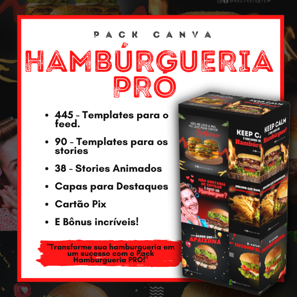 Hambúrgueria PRÓ - Pack Canva - Ana Azevedo | Hotmart