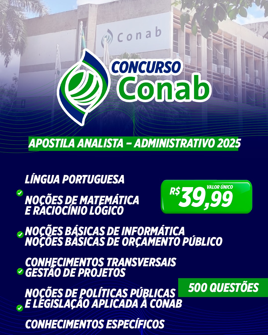 Apostila Concurso Analista Administrativo CONAB 2025