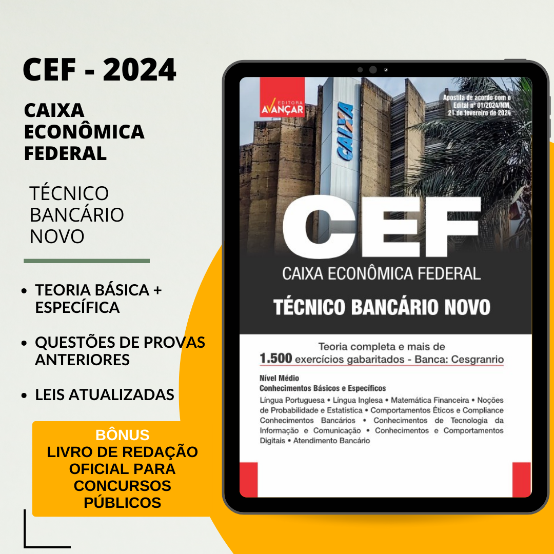 CEF 2024 - Caixa Econômica Federal - Técnico Bancário Novo - Editor...