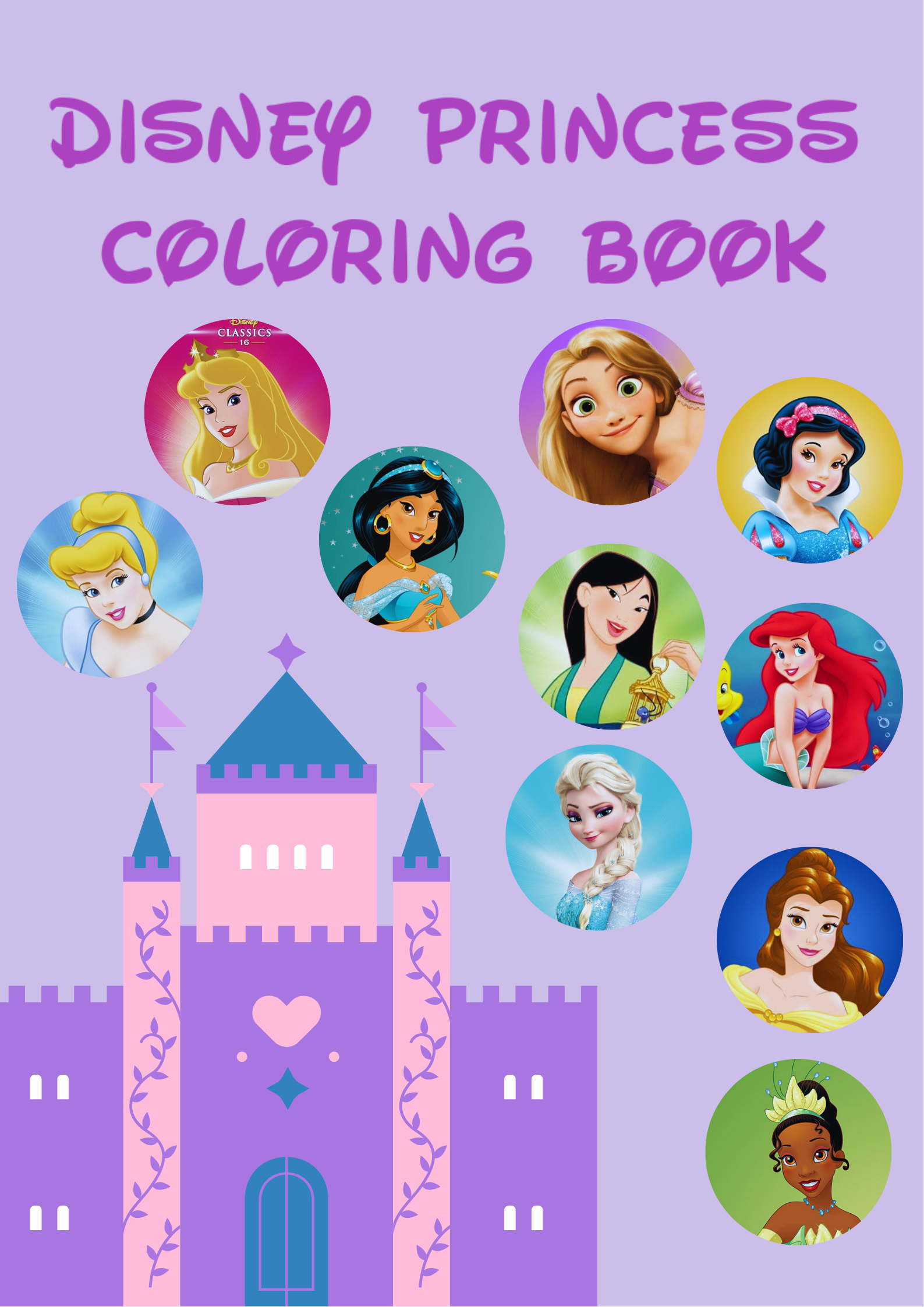 Disney Princesses coloring book with over 100 illustrations | Hotmart
