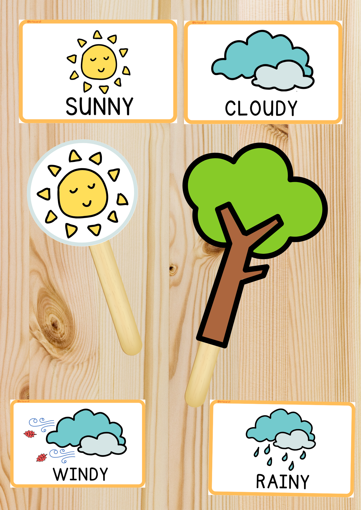 Weather | 1st Grade | Classroom Flashcards - Carolline Kreutzfeld