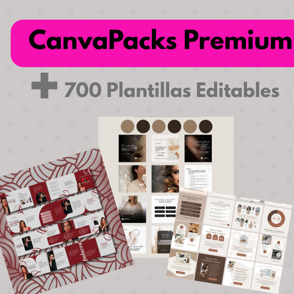 CanvaPacks Premium – +700 Plantillas Editables para Negocios y Crea...