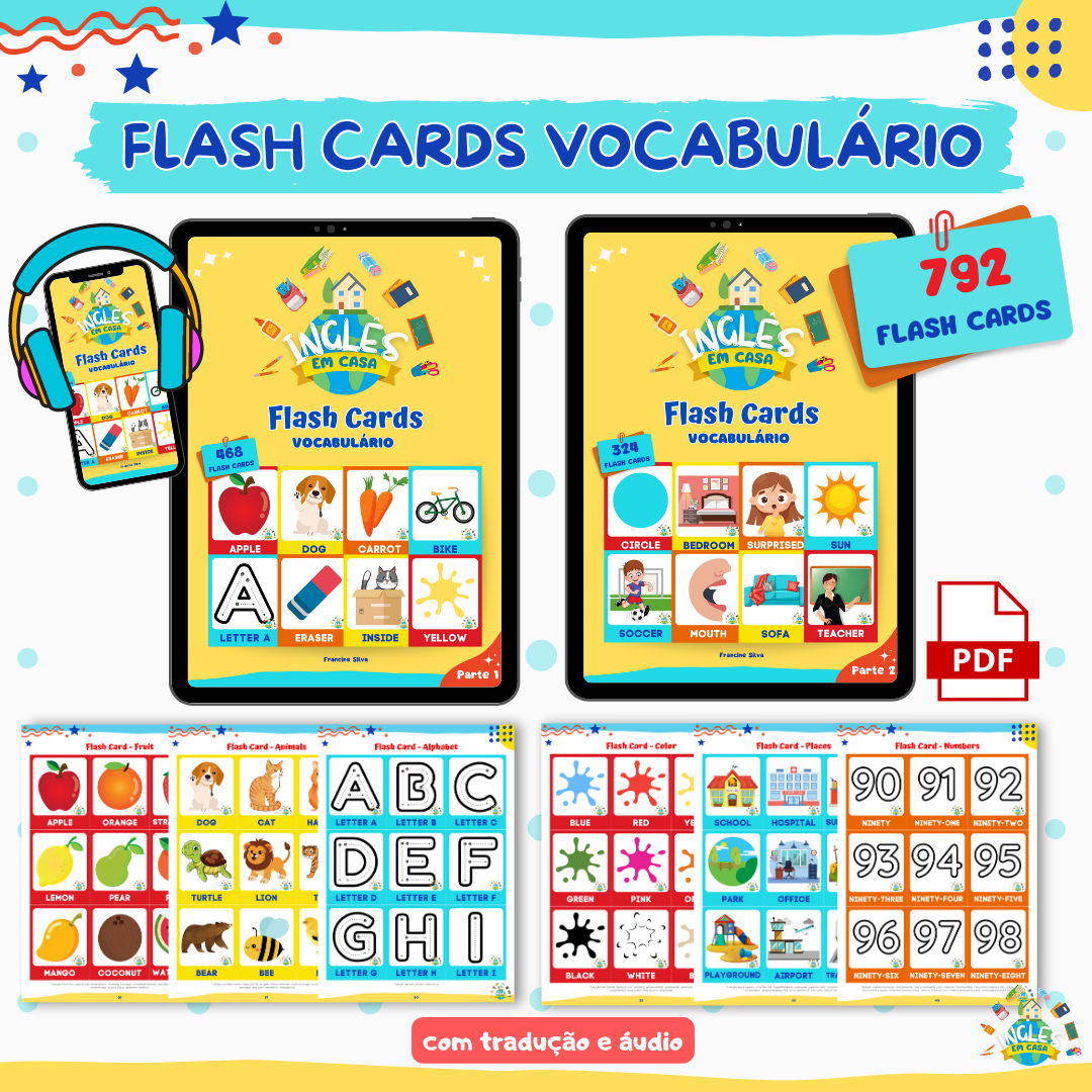 Flash Cards Vocabulário - Inglês em Casa | Hotmart