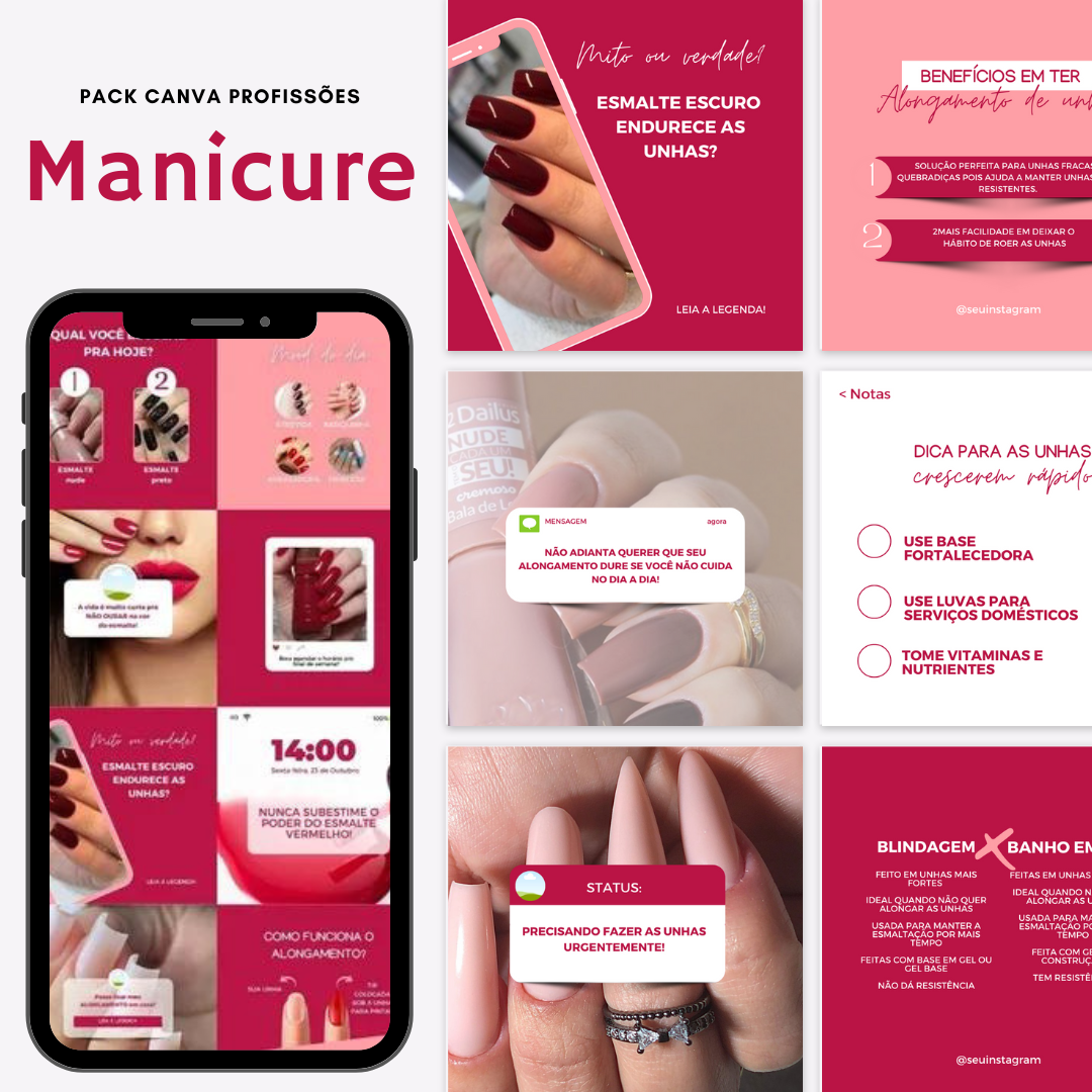 PACK CANVA PARA MANICURE - Criativas Marketing Digital | Hotmart