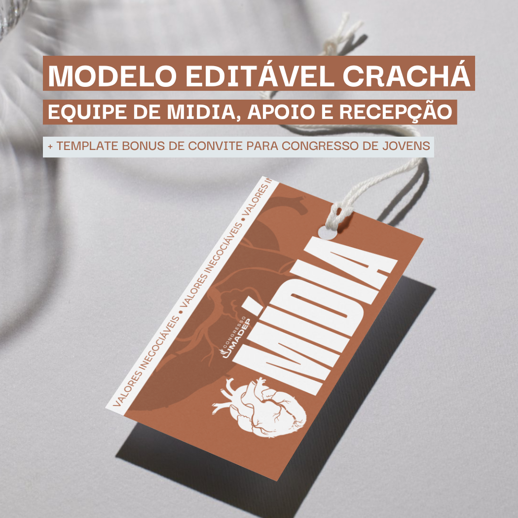 MODELO DE CRACHÁ PARA EVENTO - Mikele Matos dos Santos | Hotmart