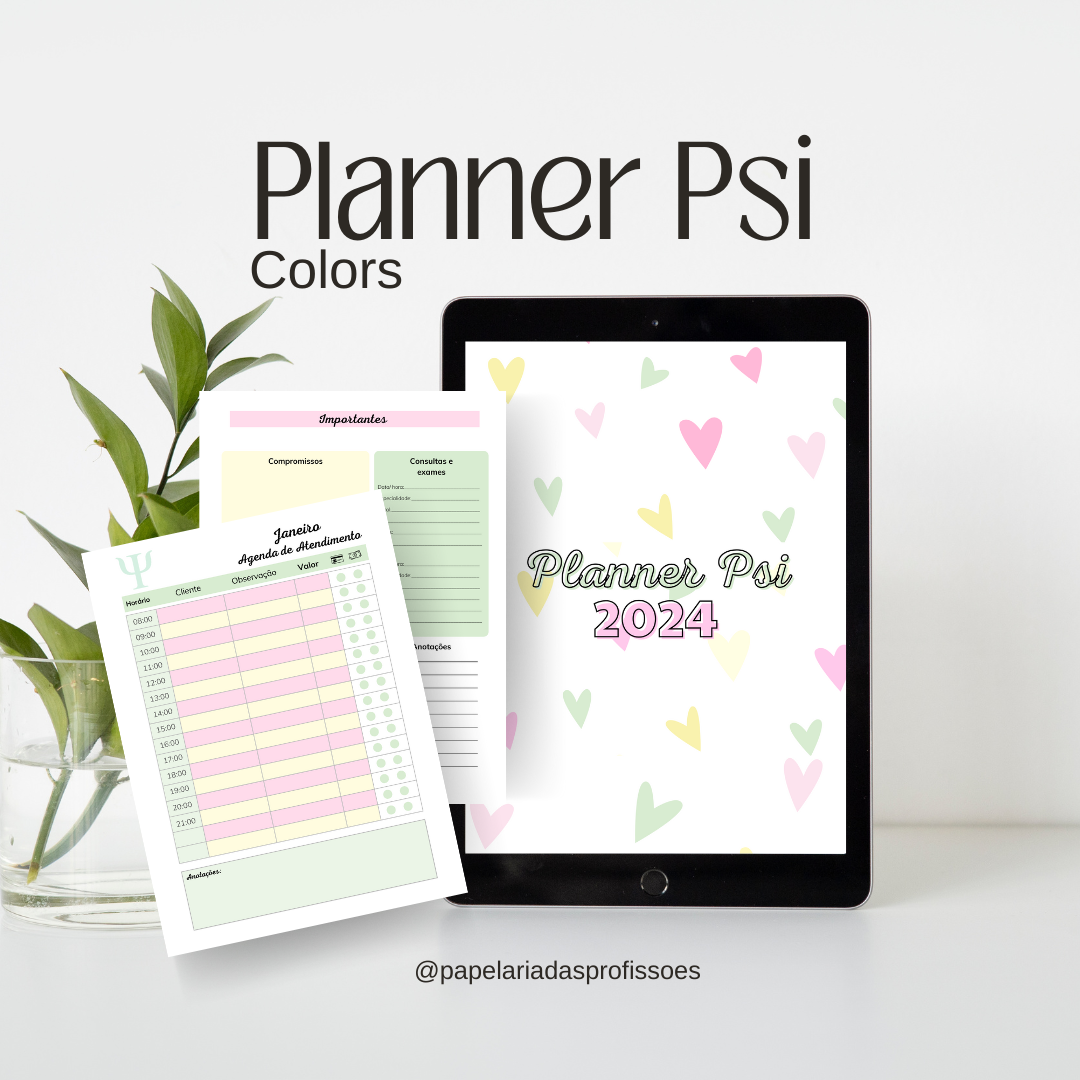 Planner Psi Colors - Papelaria das Profissões | Hotmart