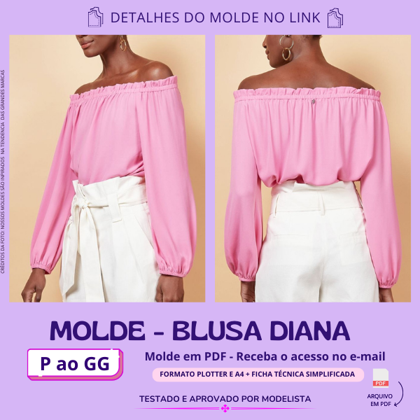MOLDE BLUSA DIANA - Bora costurar | Hotmart