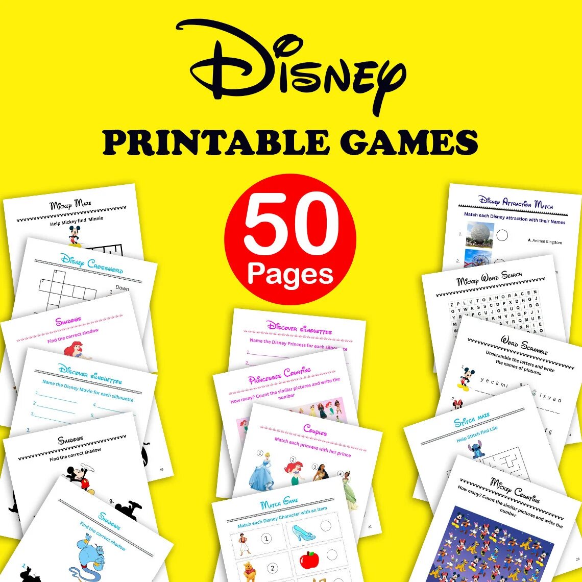Printable Disney Games - Super Creative | Hotmart