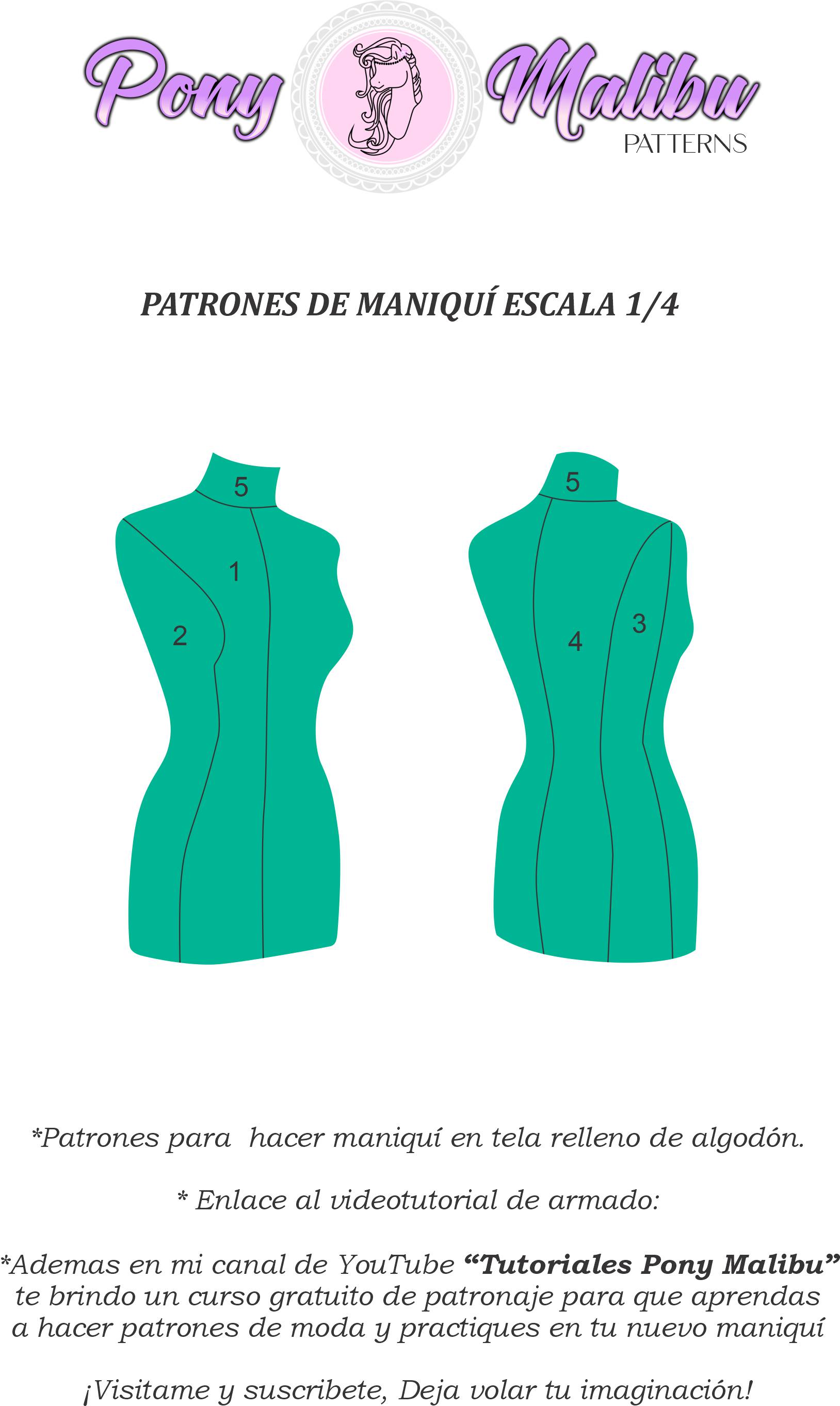 MOLDES DE MANIQUÍ EN 1/2 DE ESCALA CONTUTORIAL DE ARMADO EN YOUTUBE...