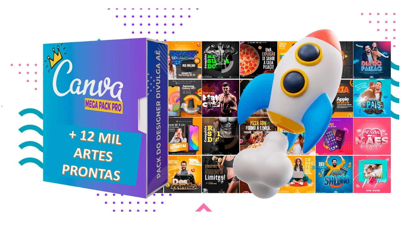 Mega Pack de Posts para o CANVA 100% Editáveis. - Rafael | Hotmart