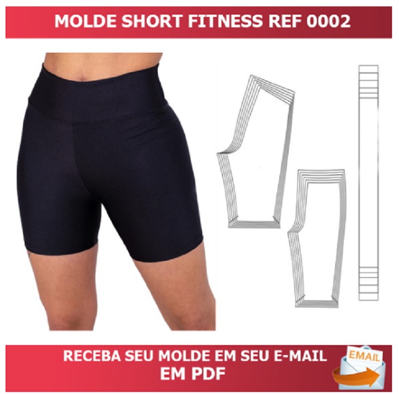 Molde pdf A4 Short Fitness Academia Feminino - Ref 0002 - danilo Na...