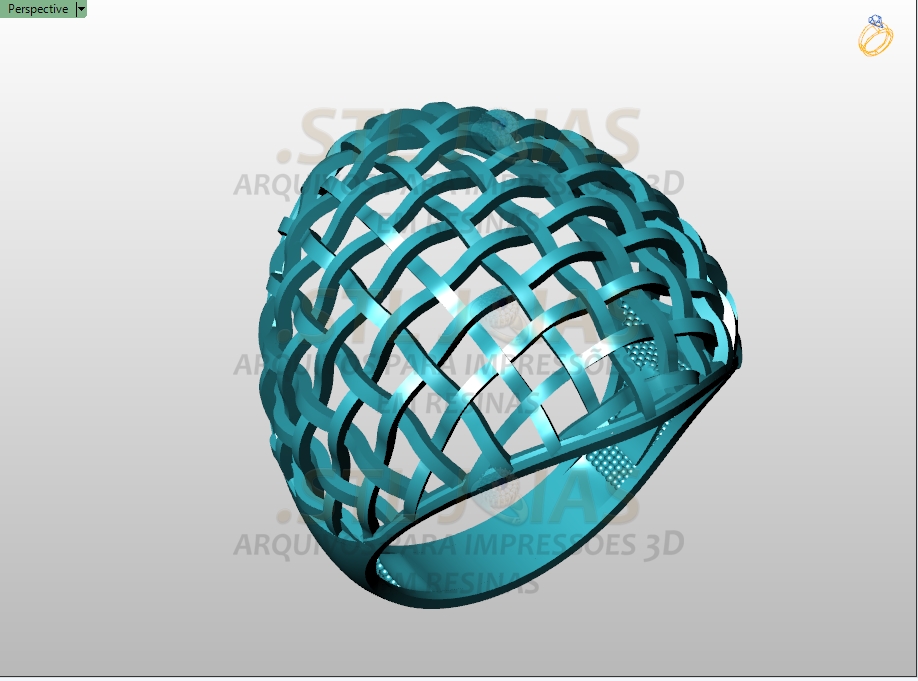 ANEL TELA Arquivo para impressão 3D. Formato STL - STL JOIAS arquiv...