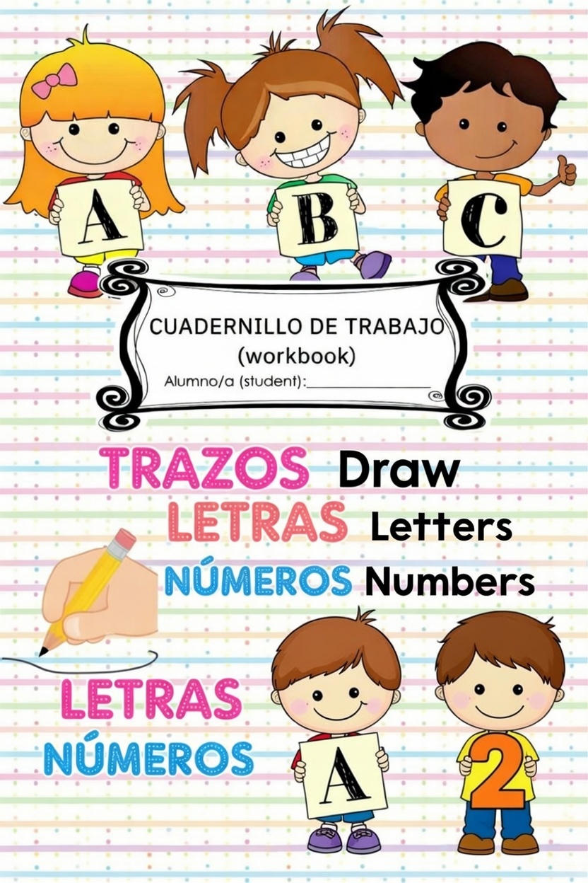 Aprender a Escribir Jugando: Cuadernillo de Trazos, Letras y Número...