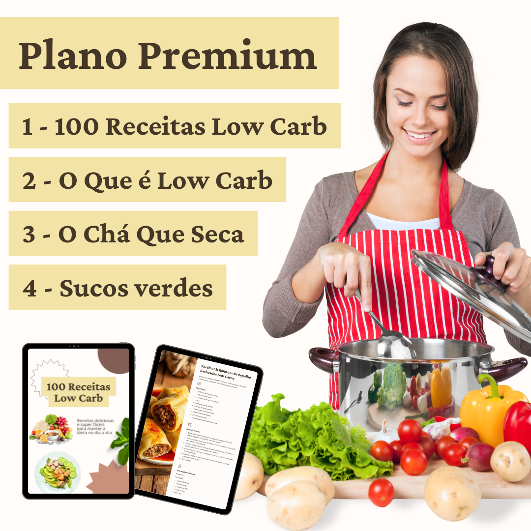 E-book 100 Receitas Low Carb - Plano Premium