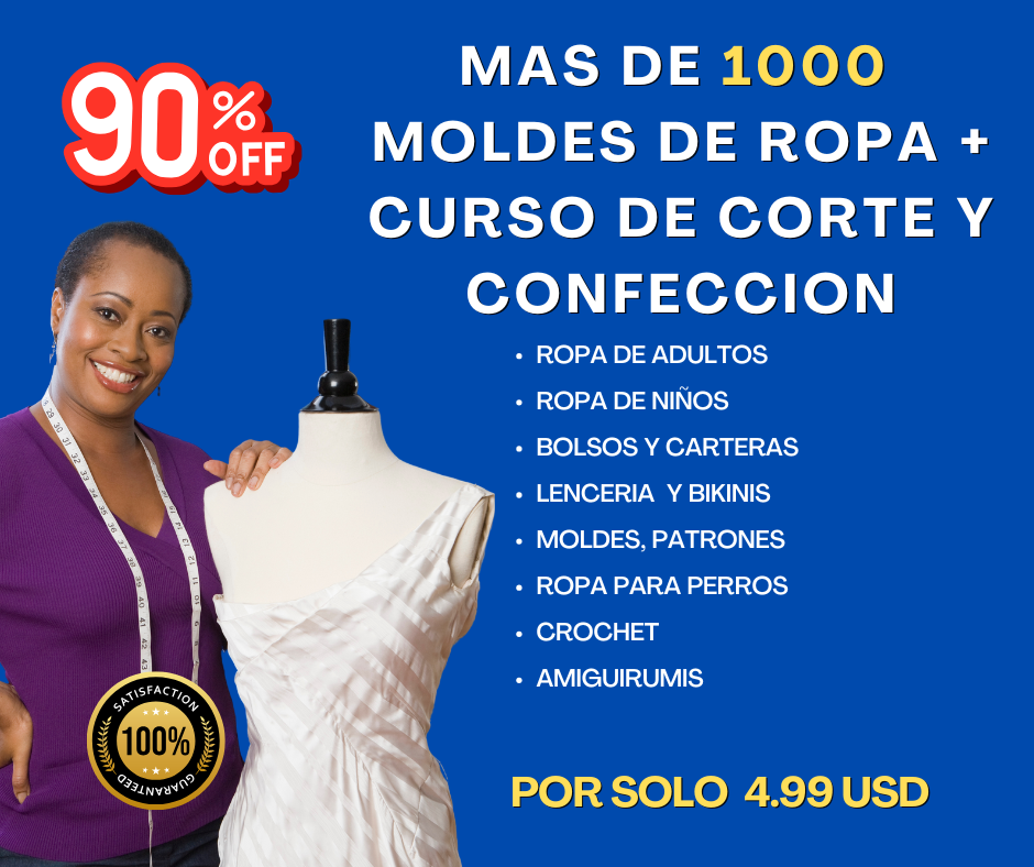🪡 MAS DE 1000 MOLDES DE ROPA + CURSO CORTE Y CONFECCION ️🧵 - Sil...