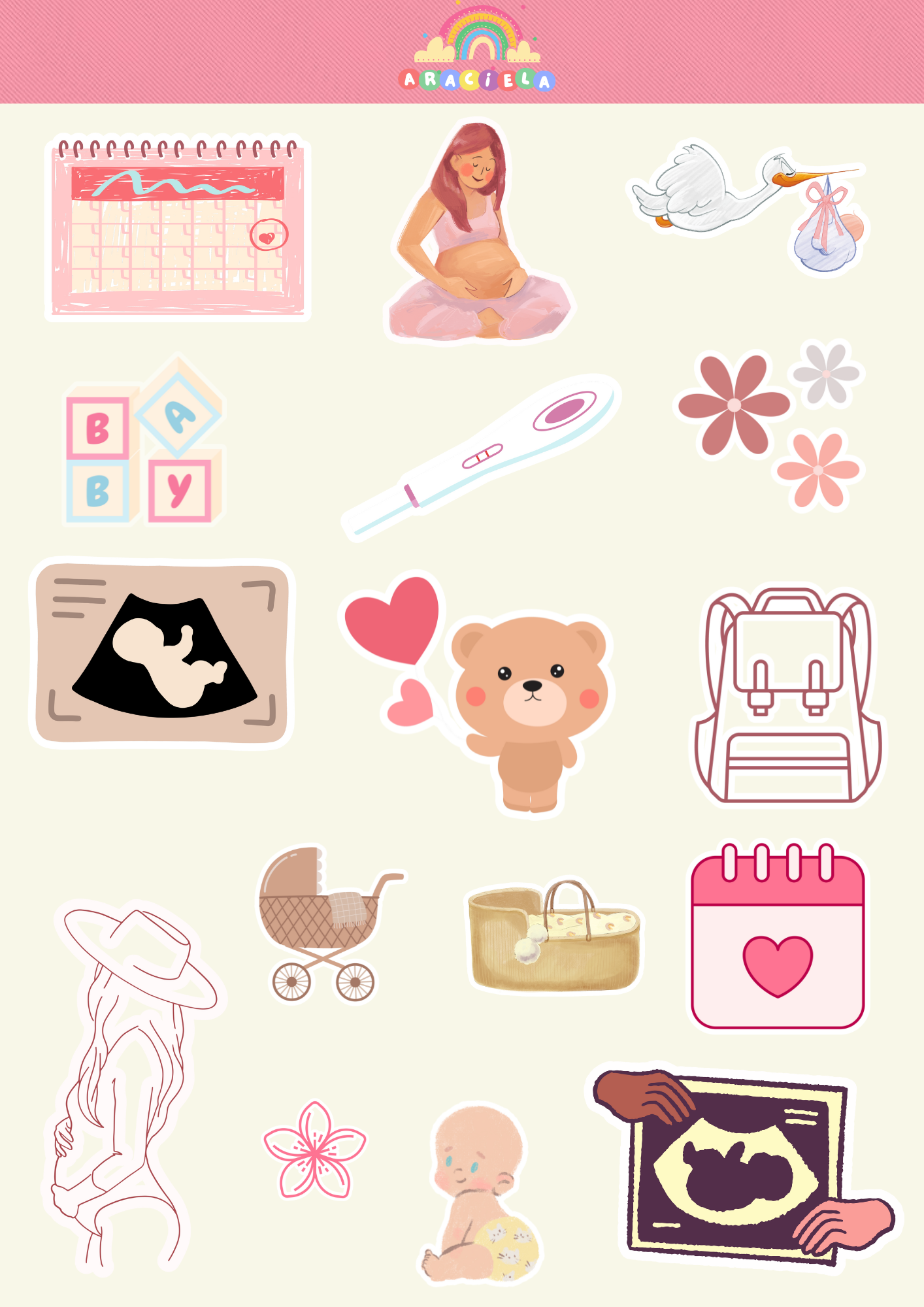 Pregnant announcement stickers