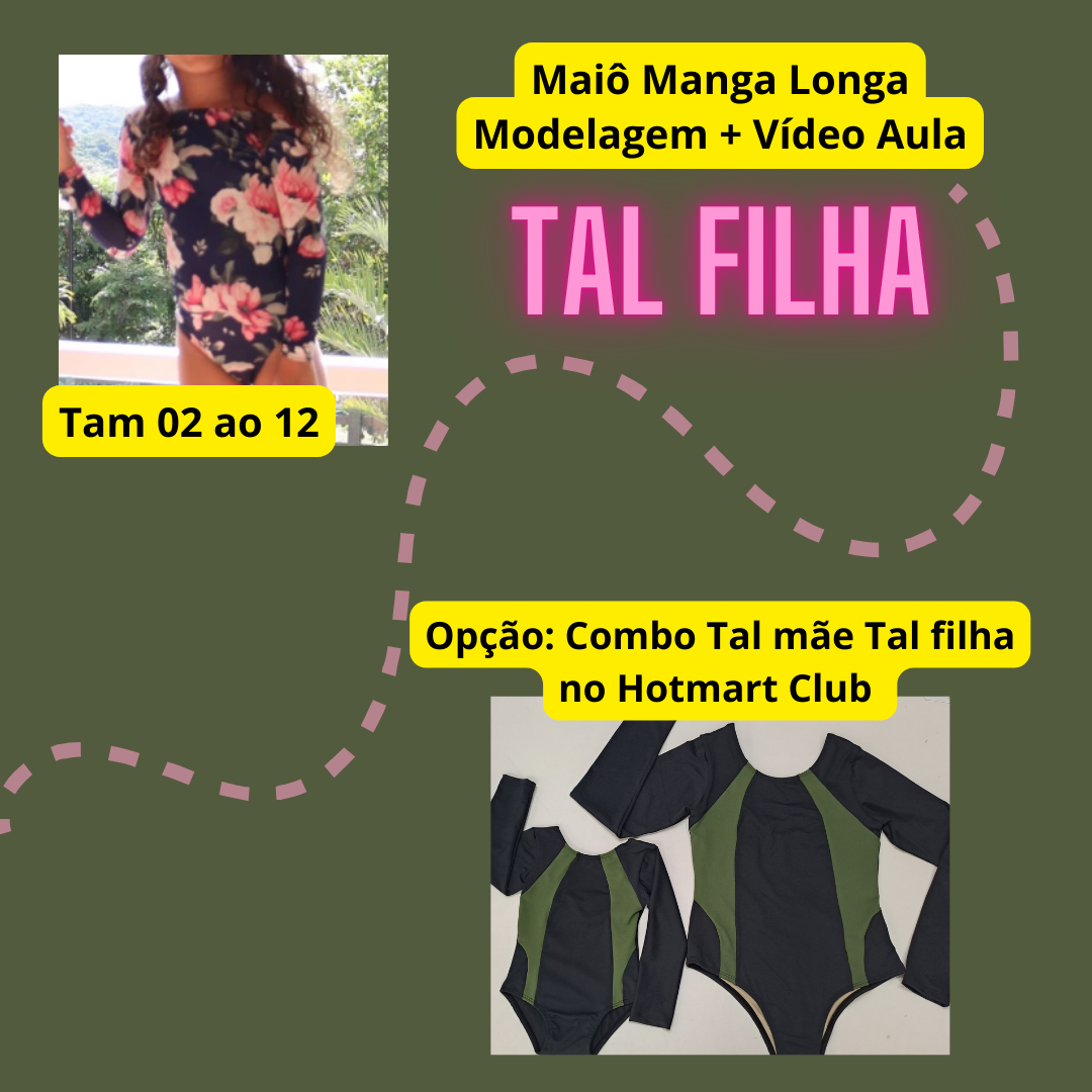 Molde Maiô manga longa (Tal Filha)
