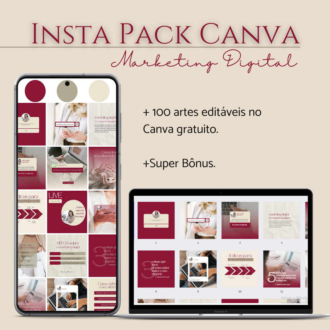 Insta Pack Canva Marketing Digital - Samanta Pereira Trad | Hotmart