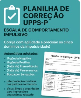 Planilha de Correção UPPS-P Escala de Comportamento Impulsivo + for...