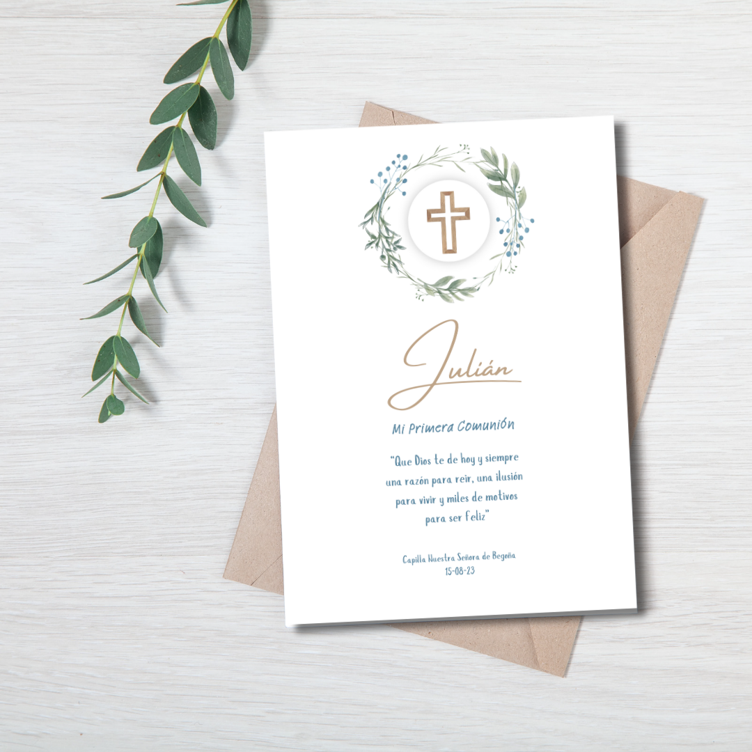 Plantilla Estampita para Comunión 100% Editable en Canva - Meraki.d...