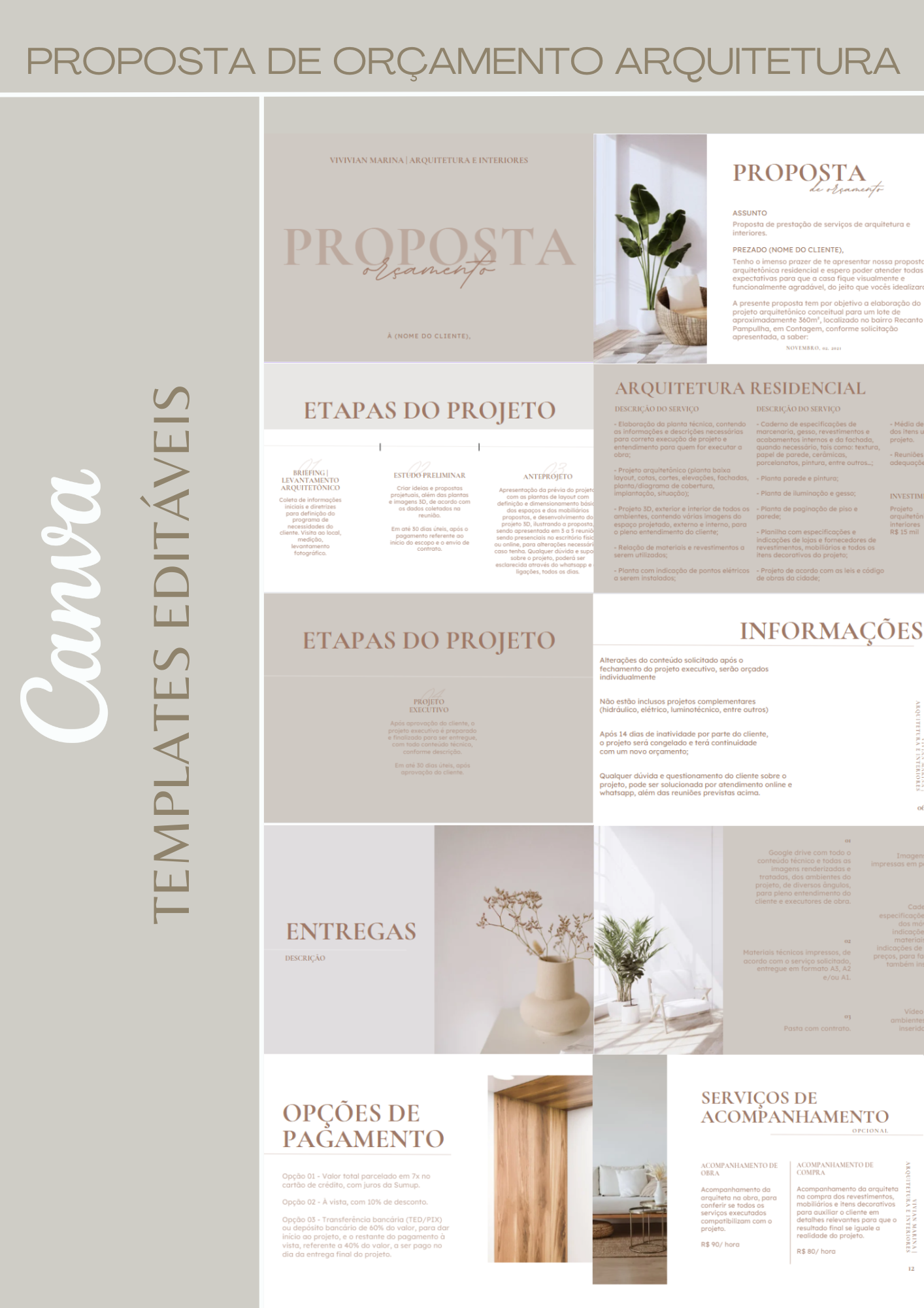 TEMPLATE COM PROPOSTA DE ORÇAMENTO Arquitetura e Interiores - Arqui...