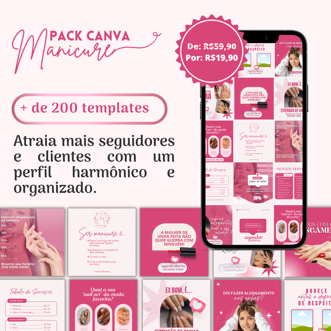 Pack Canva Manicure - Thaynara Moraes Dos Santos Ribeiro | Hotmart