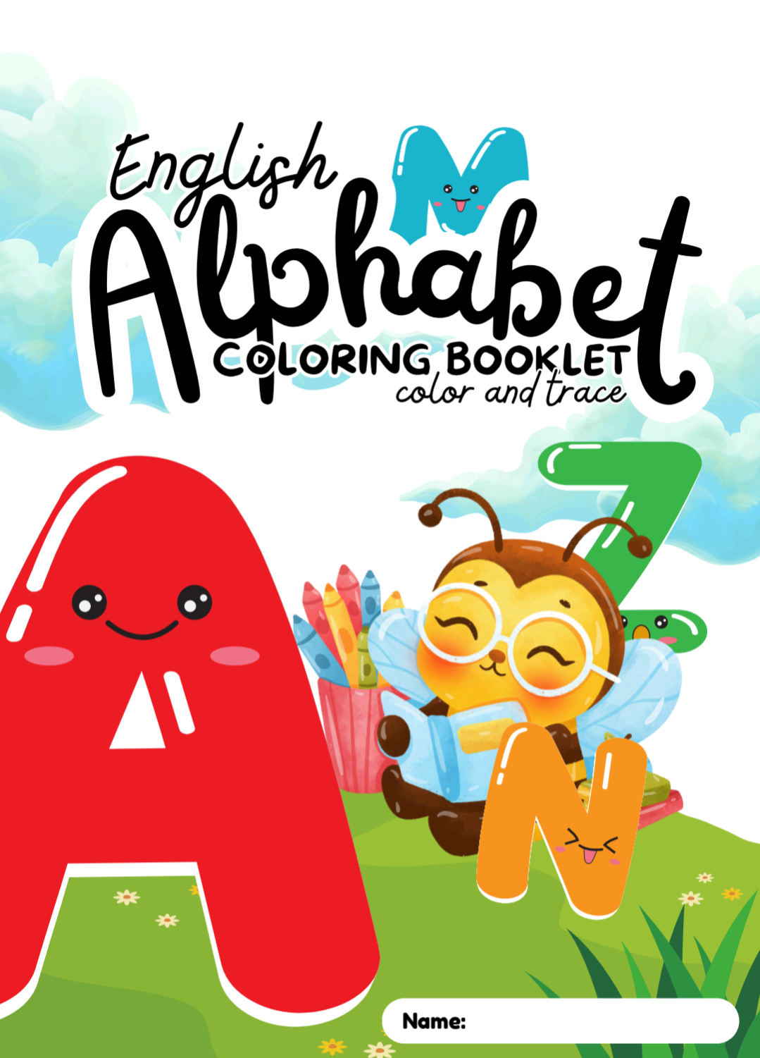 Alphabet Coloring and Tracing Book for Kids – Learn Letters A–Z Pri...
