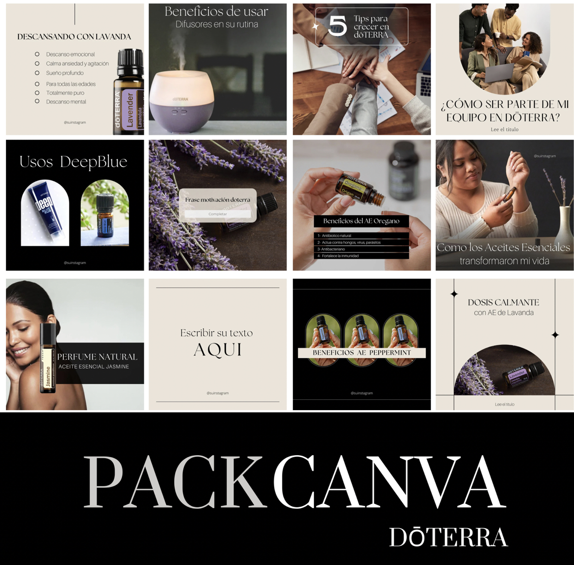Pack Canva doTERRA Premier Black - Vivir de Lanzamiento | Hotmart