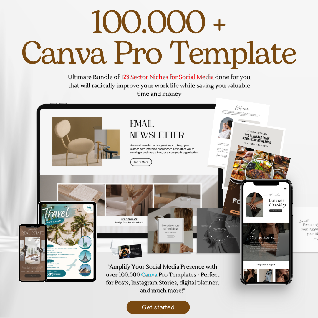 Canva pro editable template, 100k+ designs in 120 fully modifiable niches