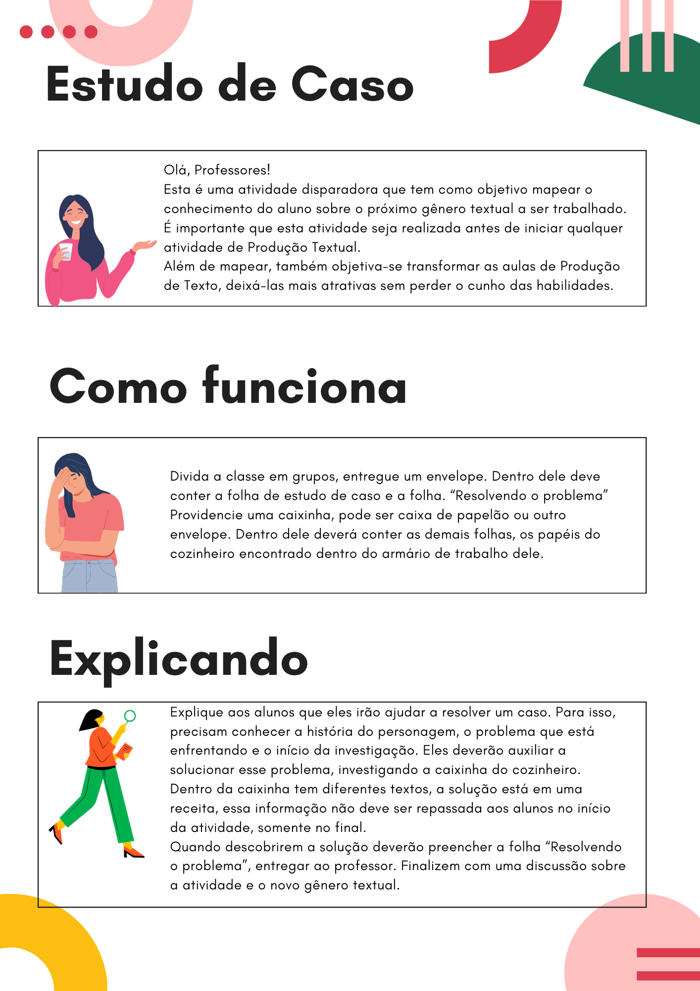 ATIVIDADE LÚDICA PARA TEXTO INSTRUCIONAL - ESTUDO DE CASO - Guia de...